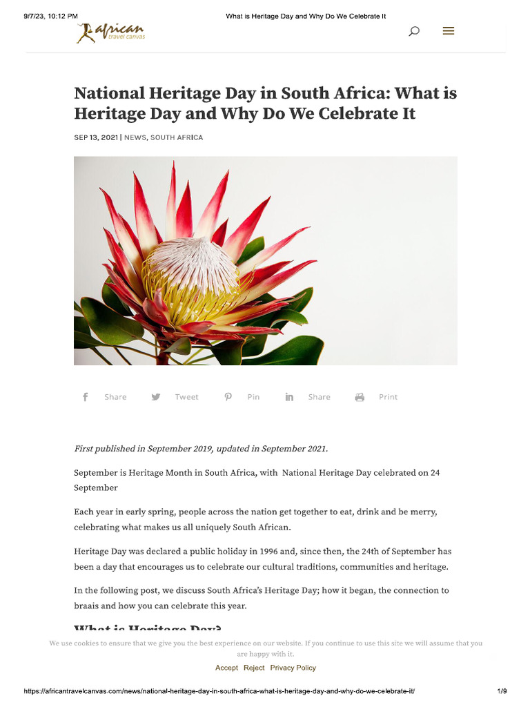 What Is Heritage Day and Why Do We Celebrate It | PDF