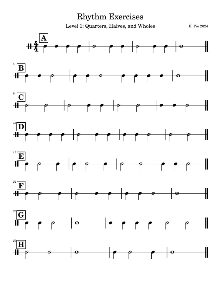Rhythm Exercise Level 1 | PDF
