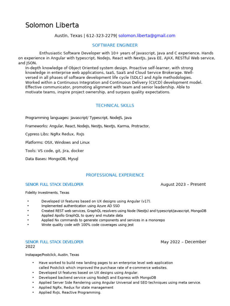 Resume-Solomon_Liberta_Jan_2025 | PDF | Software Development Process | Software Engineering