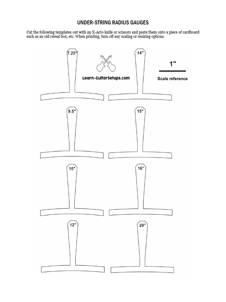 UNDER STRING RADIUS GAUGES Template | PDF
