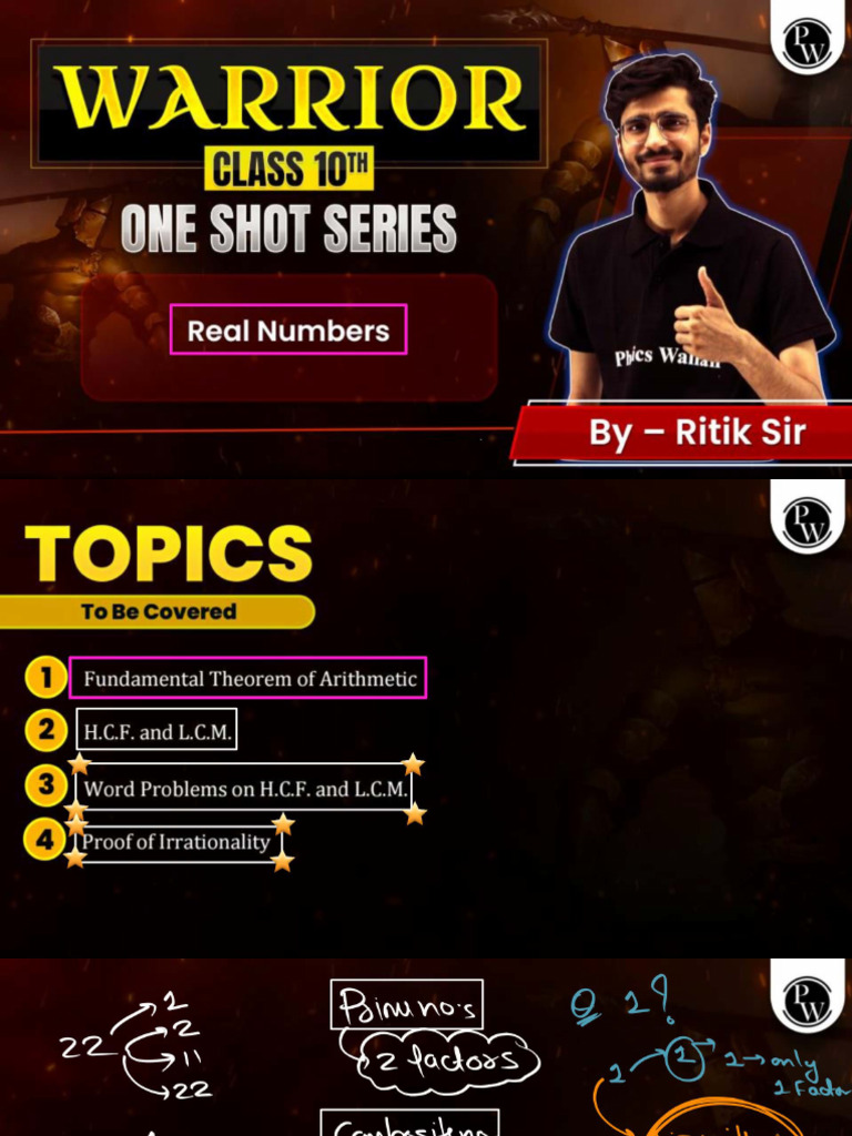 Real Numbers - Class Notes - Warrior 2025 | PDF