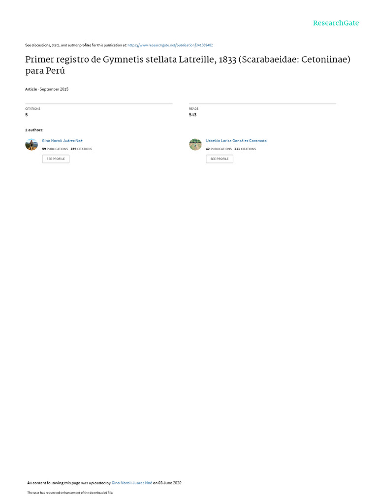 ARTICULOFINALVol 132015 Gymnetisstellata | PDF | Biología