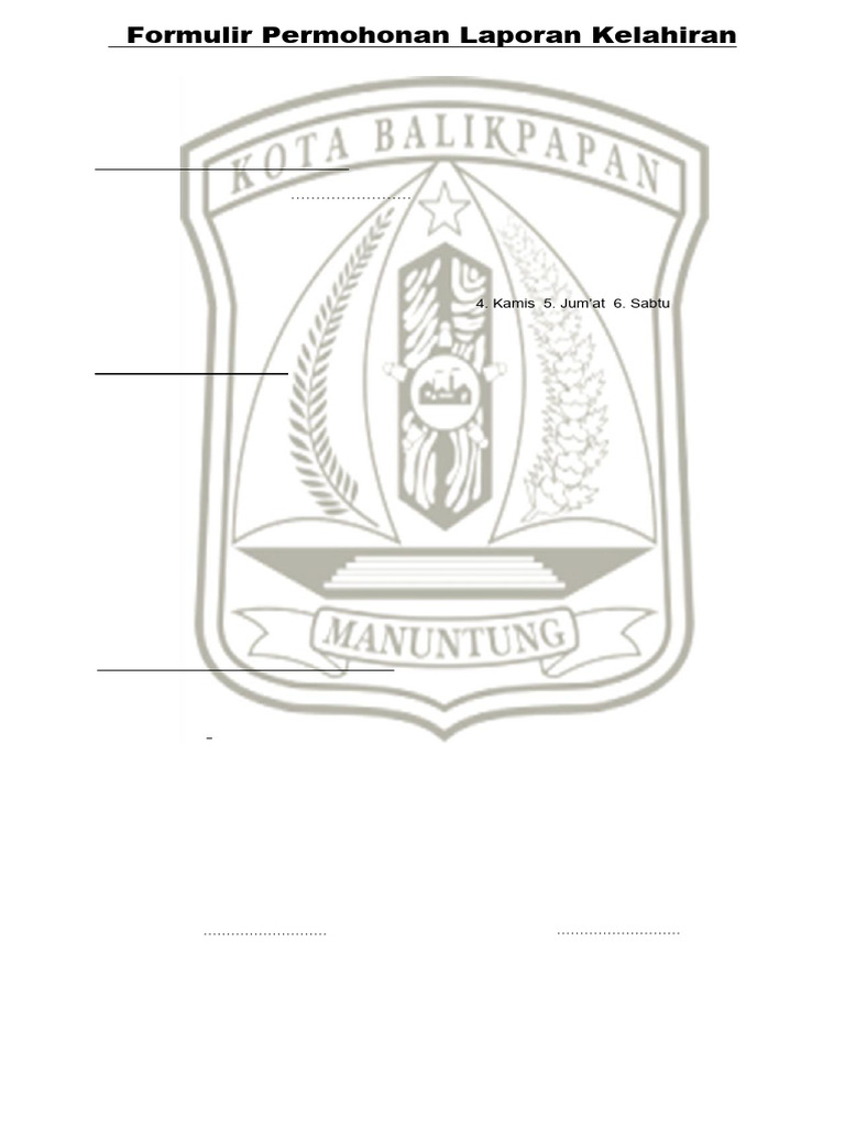 Formulir Permohonan Akta Kelahiran | PDF