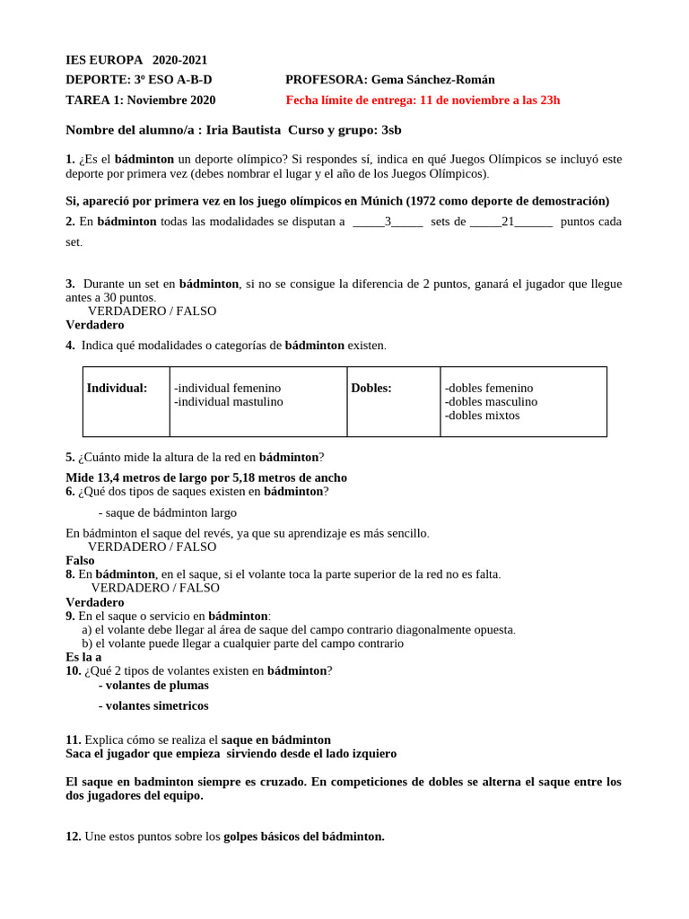 Bádminton: Reglas y Golpes Básicos | PDF | Deportes