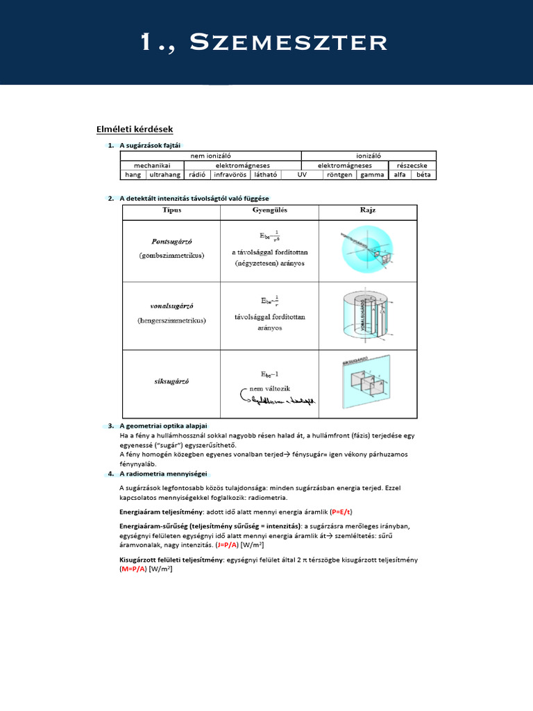 Biofizika Tételsor És Válaszok | PDF