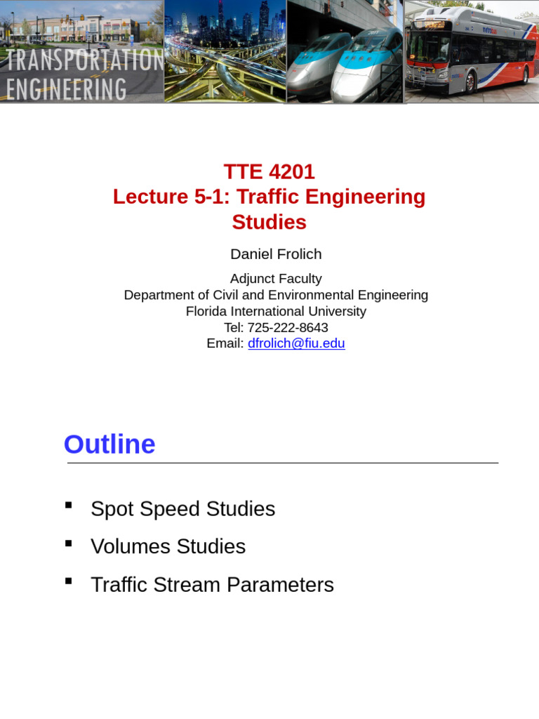 TTE4201 L5 Traffic Engineering Studies | PDF | Standard Deviation ...