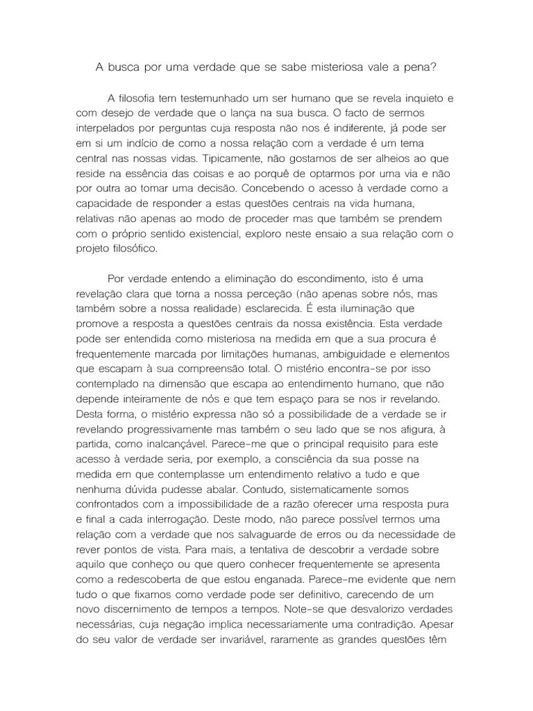 Filosofia: A Busca pela Verdade | PDF | Verdade | Conhecimento