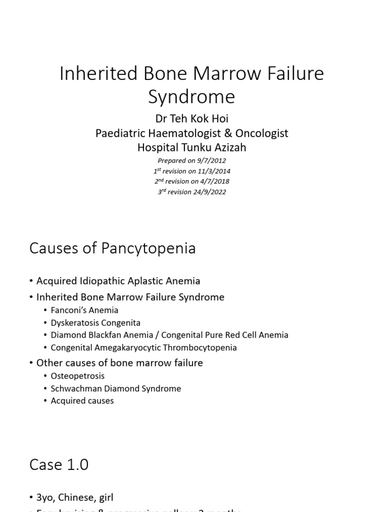 Inherited Bone Marrow Failure Overview | PDF | Anemia | Vertebrates