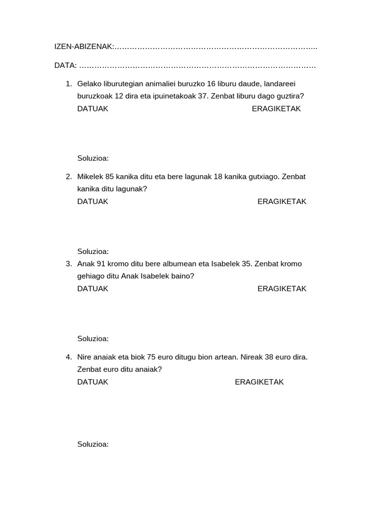 Problemak MAILA ERTAINA | PDF