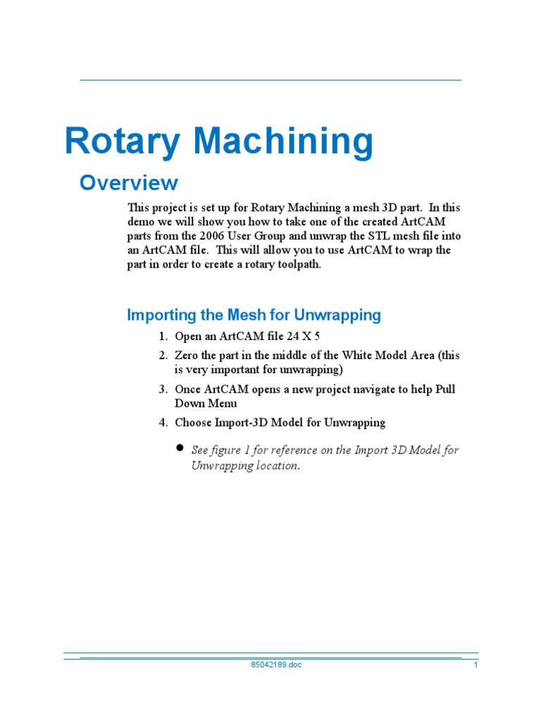 Rotary Machining: Unwrapping Mesh Files and Creating Rotary Toolpaths in ArtCAM | PDF | Machine ...