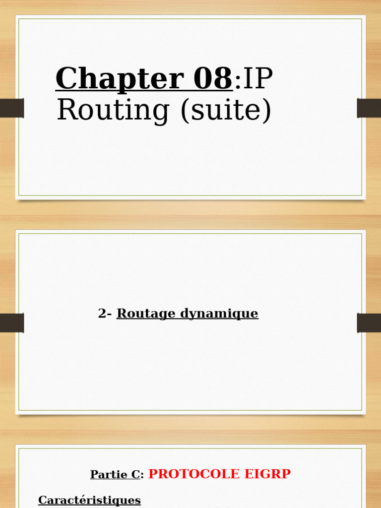 Chapter 8 IP Routing (Partie D) | PDF | Routage | Réseau informatique