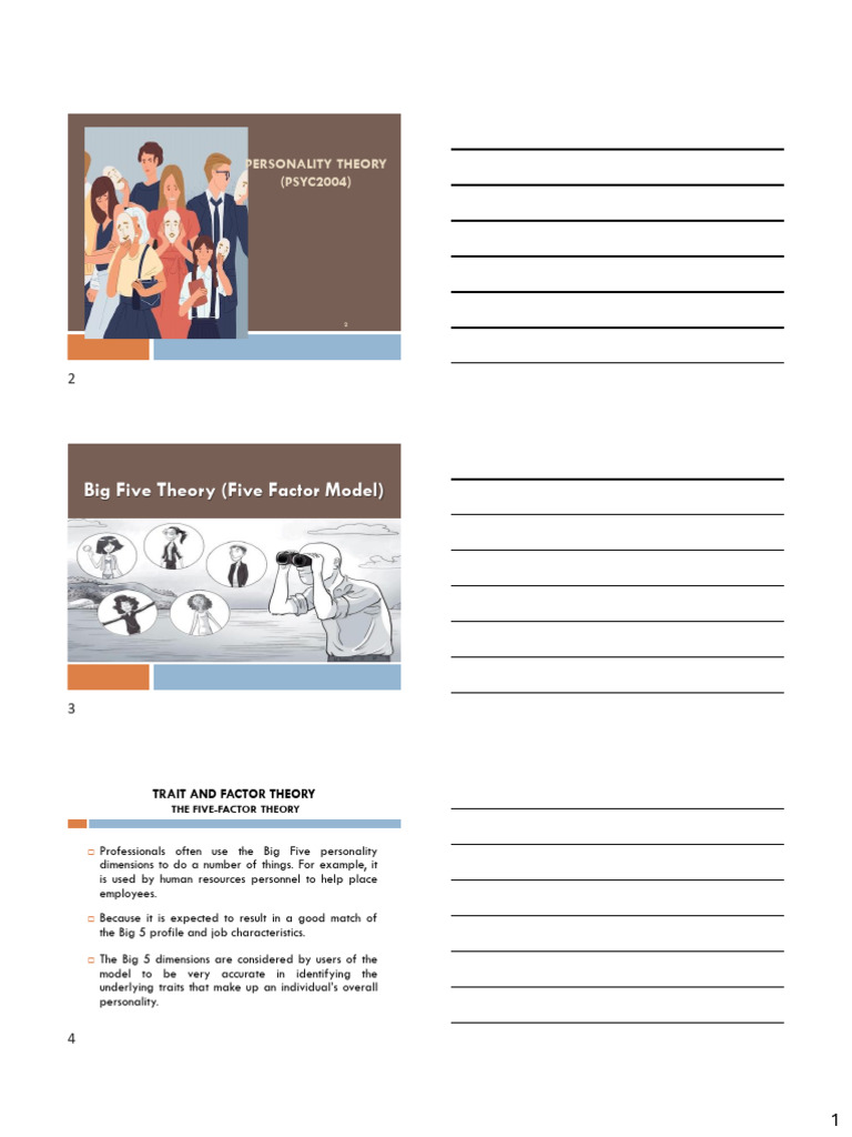 Lect 8.2 Five Factor Theory (3) | PDF | Behavioural Sciences ...