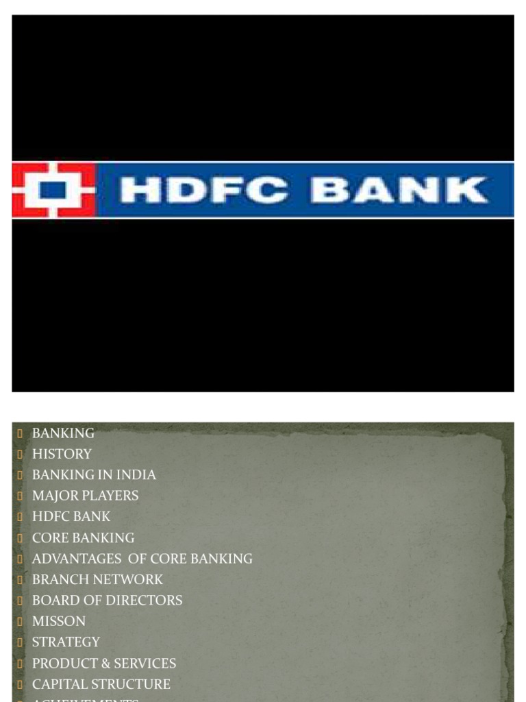 HDFC Bank Core Banking Overview | PDF | Banks | Financial Services
