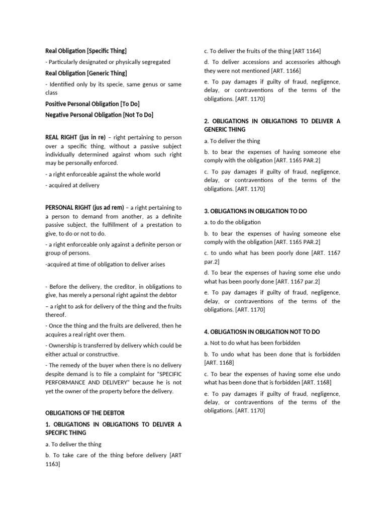 Real Obligation Ligit Na Ligit | PDF | Legal Liability | Negligence