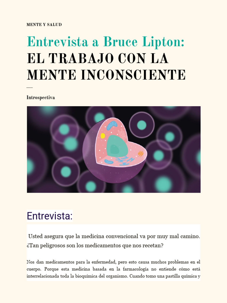 Entrevista+al+Dr +Bruce+Lipton | PDF | Mente | Sistema inmune