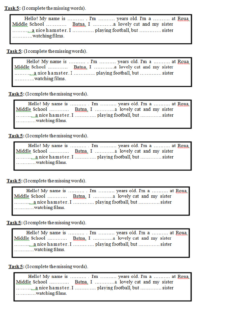 Completing The Missing Words | PDF