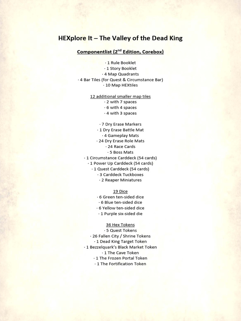 HEXplore It Components | PDF