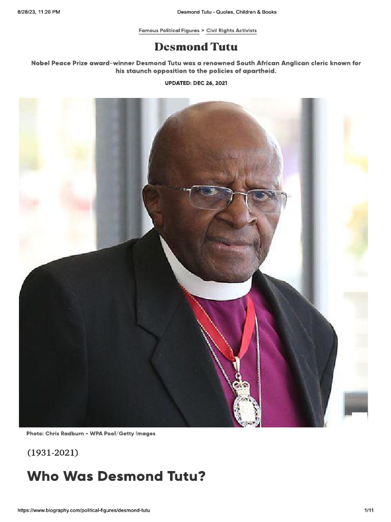 Desmond Tutu - Quotes, Children & Books | PDF