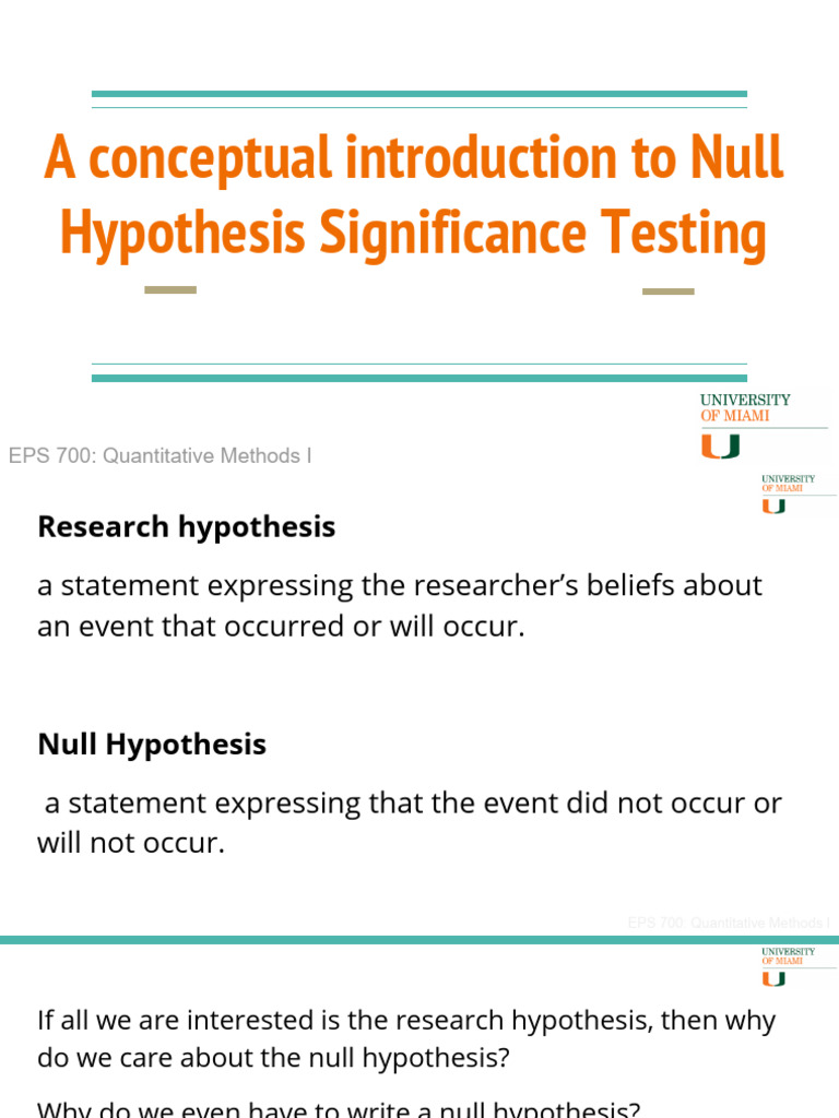 Understanding Null Hypothesis Testing | PDF | Hypothesis | Statistical ...