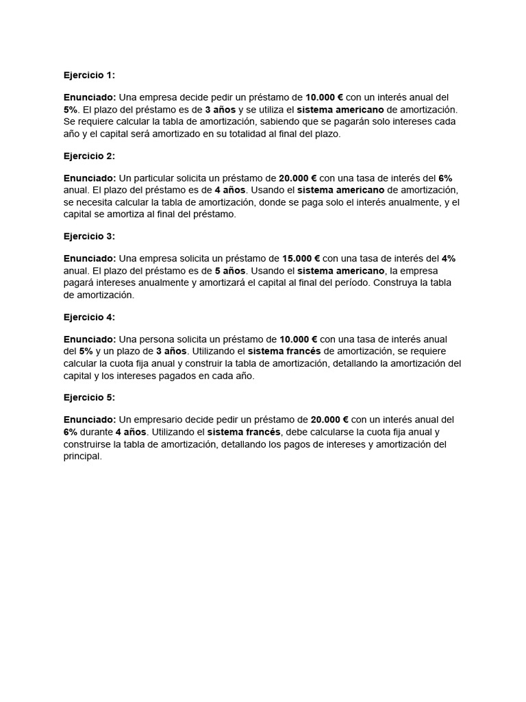 Cálculo de Amortización de Préstamos | PDF