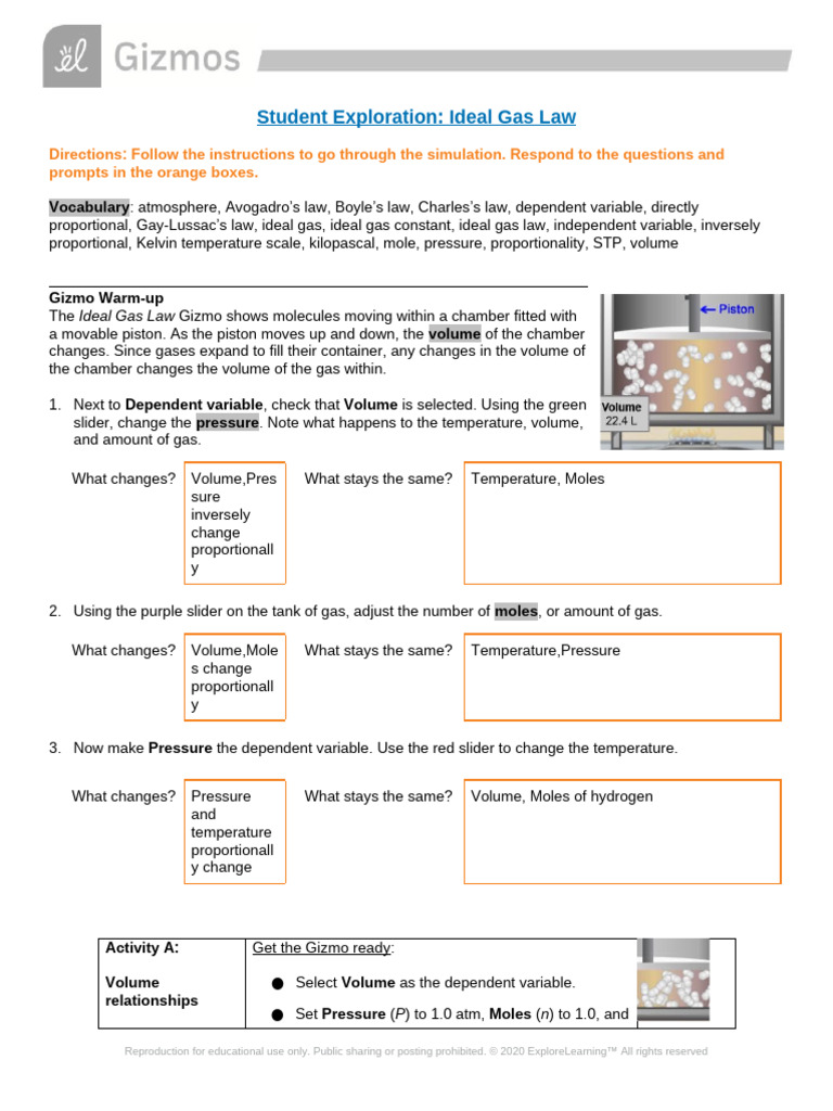 Lab Report- IdealGasLaw_student copy | PDF | Gases | Temperature