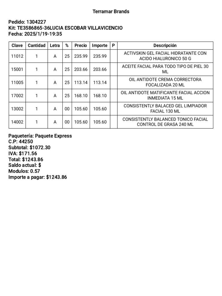 Pedido 1304227 | PDF