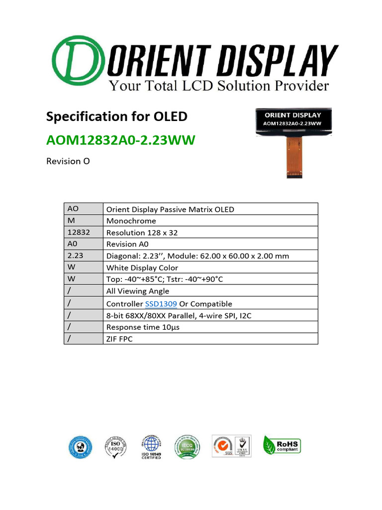 AOM12832A0 2.23WW Datasheet | PDF | Input/Output | Microcontroller
