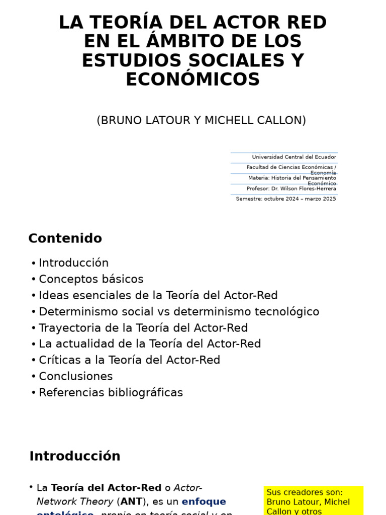 La Teoría Del Actor Red - Economía - Sociología - Tecnología | PDF ...