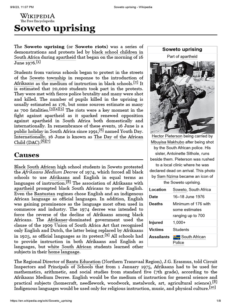 Soweto Uprising: June 1976 Protests | PDF | South Africa | Apartheid