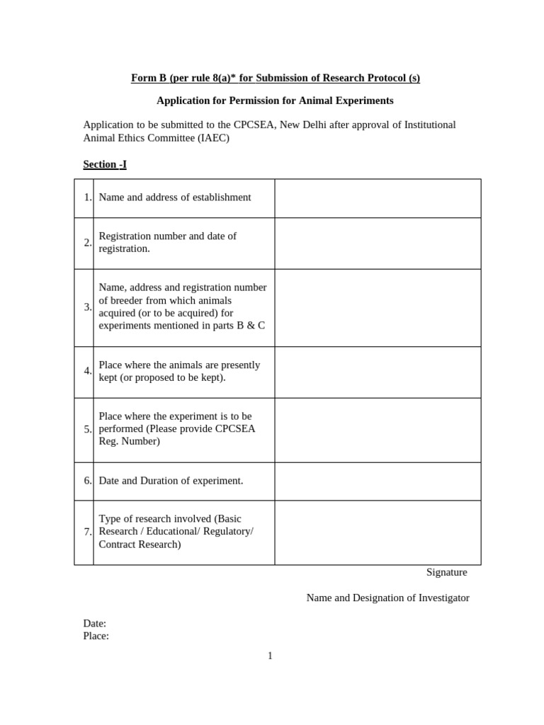 Animal Experiment Protocol Submission Form | PDF | In Vitro | Animal ...