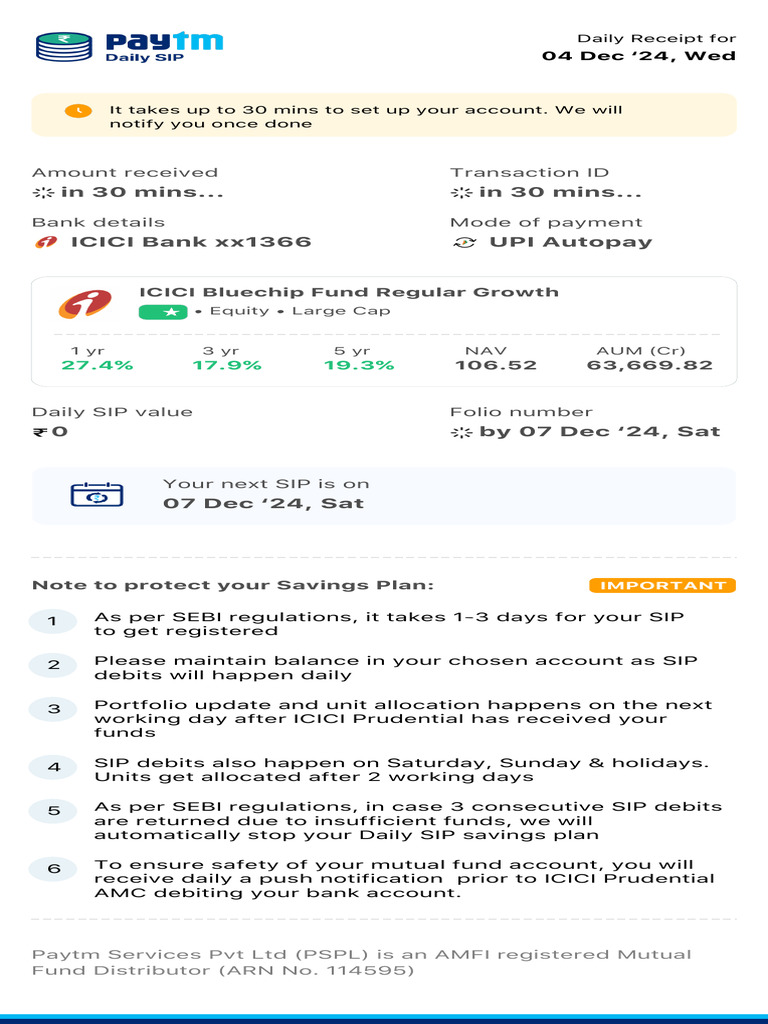 Certificate of Mutual Fund Icici | PDF