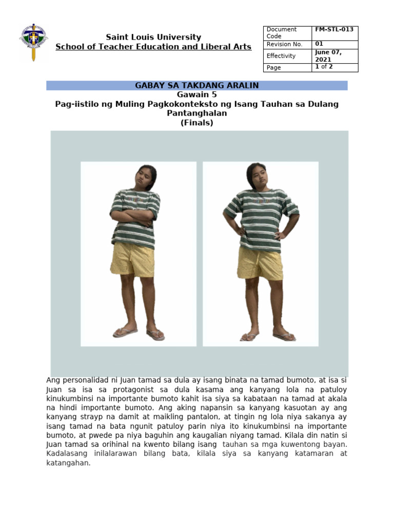 Gabay Sa Takdang Aralin (GAWAIN 5) | PDF