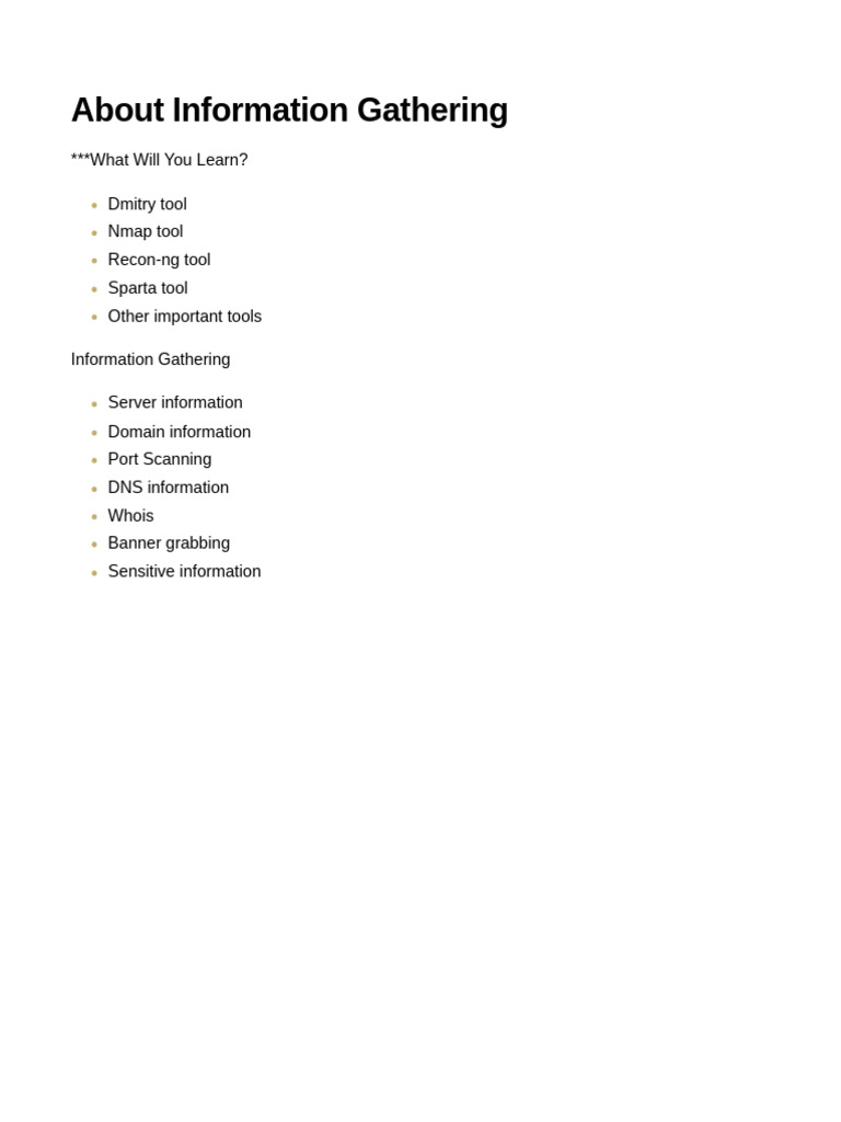 About Information Gathering | PDF