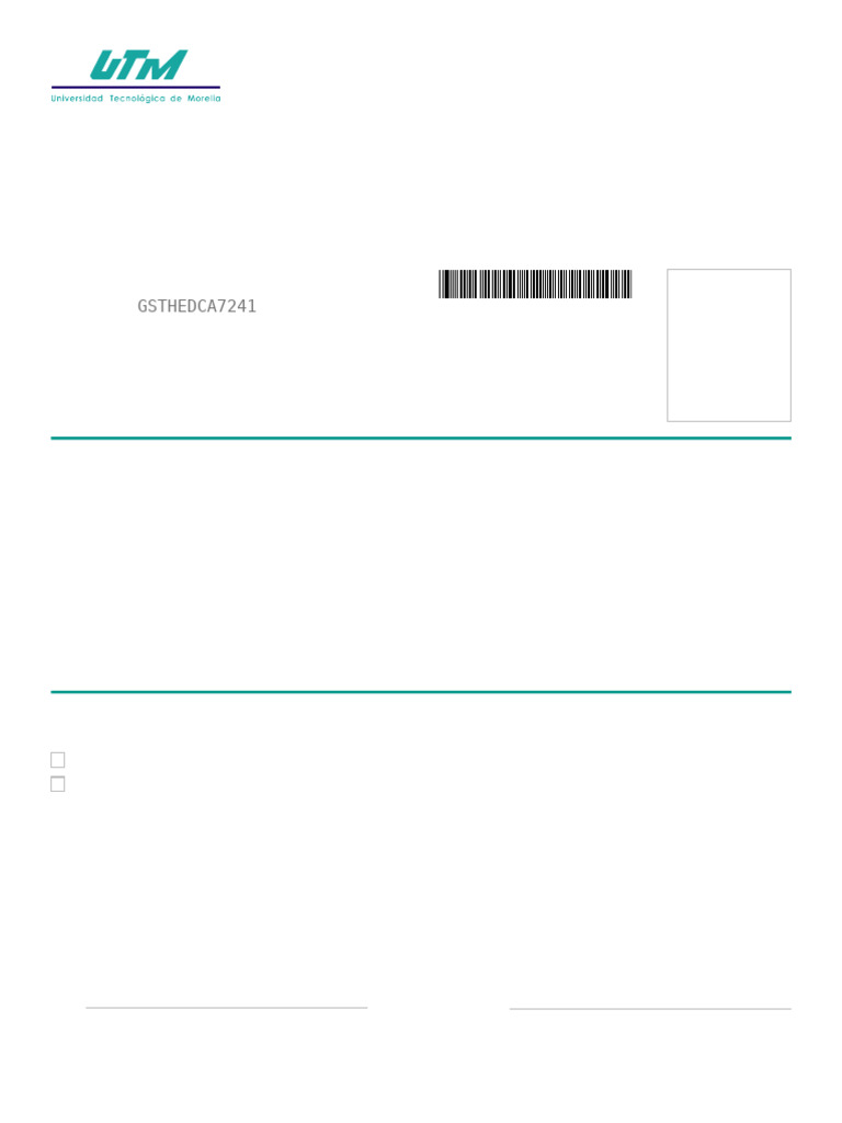 Ficha de Admisión UTM | PDF | Informática