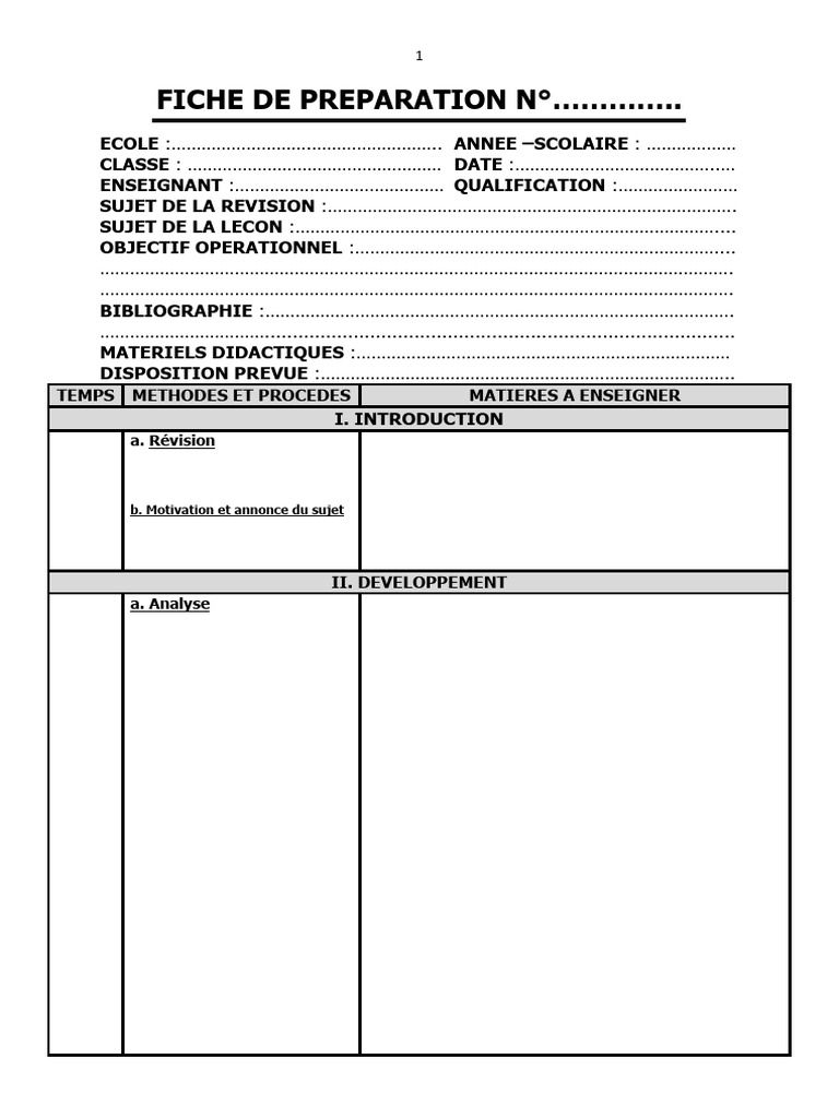 Fiche de Preparation Apo | PDF