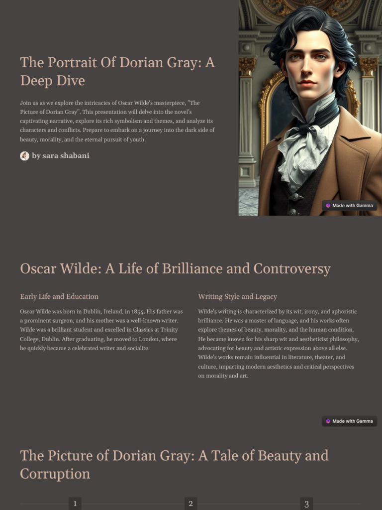 Dorian Gray: Beauty and Moral Decay | PDF | The Picture Of Dorian Gray