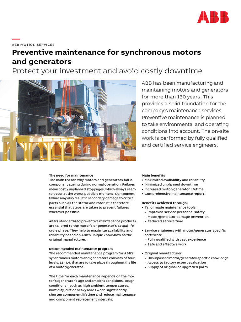 SM103 Preventive+maintenance+for+synchronous+motors+and+generators+EN+RevC Low | PDF ...