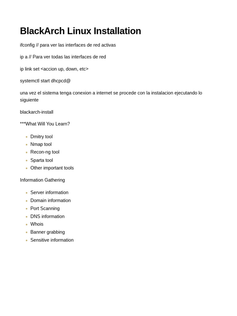 BlackArch Linux Installation | PDF