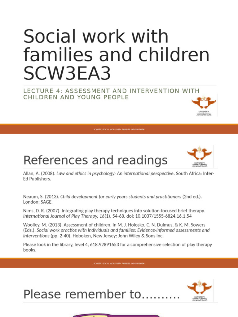 Child and Family Social Work Assessment | PDF | Play Therapy | Social Work