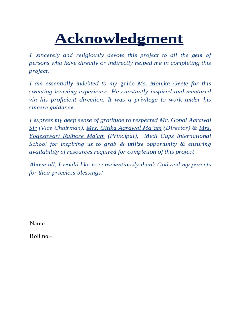 Acknowledgment | PDF