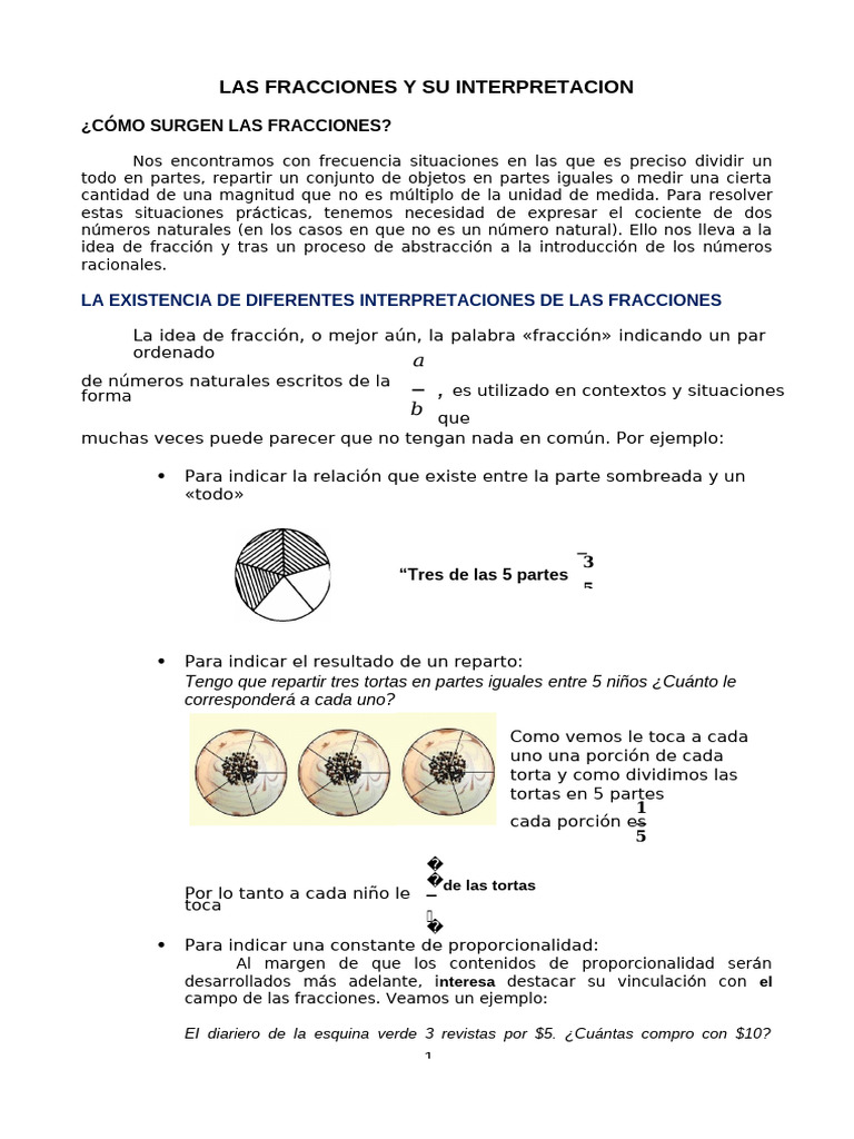 Introduccion a las fracciones (1) | PDF | Aritmética | Matemática Elemental