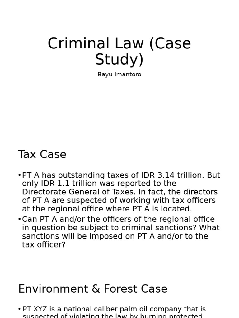 Criminal Law (Case Study)_2nd Meeting | PDF