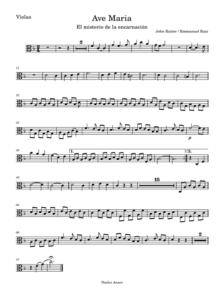 Violas: Ave Maria by Rutter/Ruiz | PDF