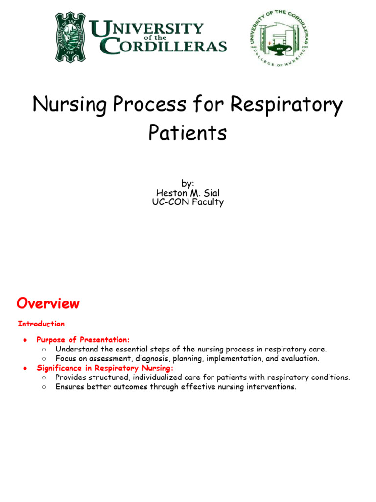 Nursing Process for Respiratory Care | PDF | Respiratory Tract | Breathing