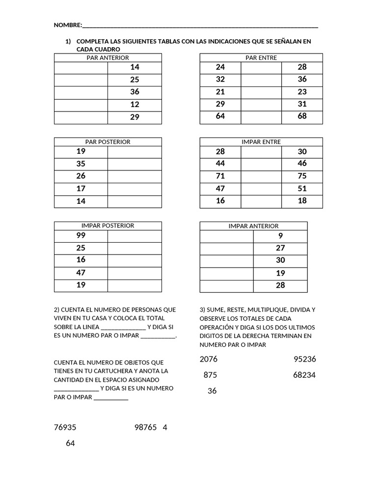 Pares e Impares | PDF