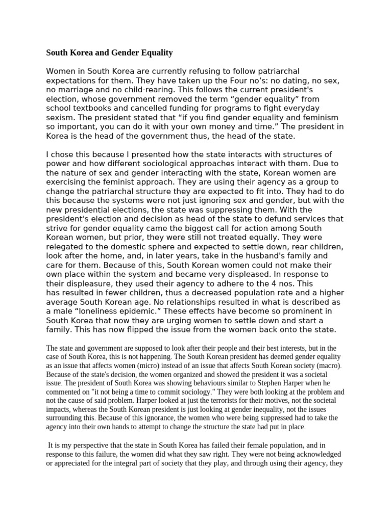 South Korean Women's Fight for Equality | PDF | Gender | Gender Studies