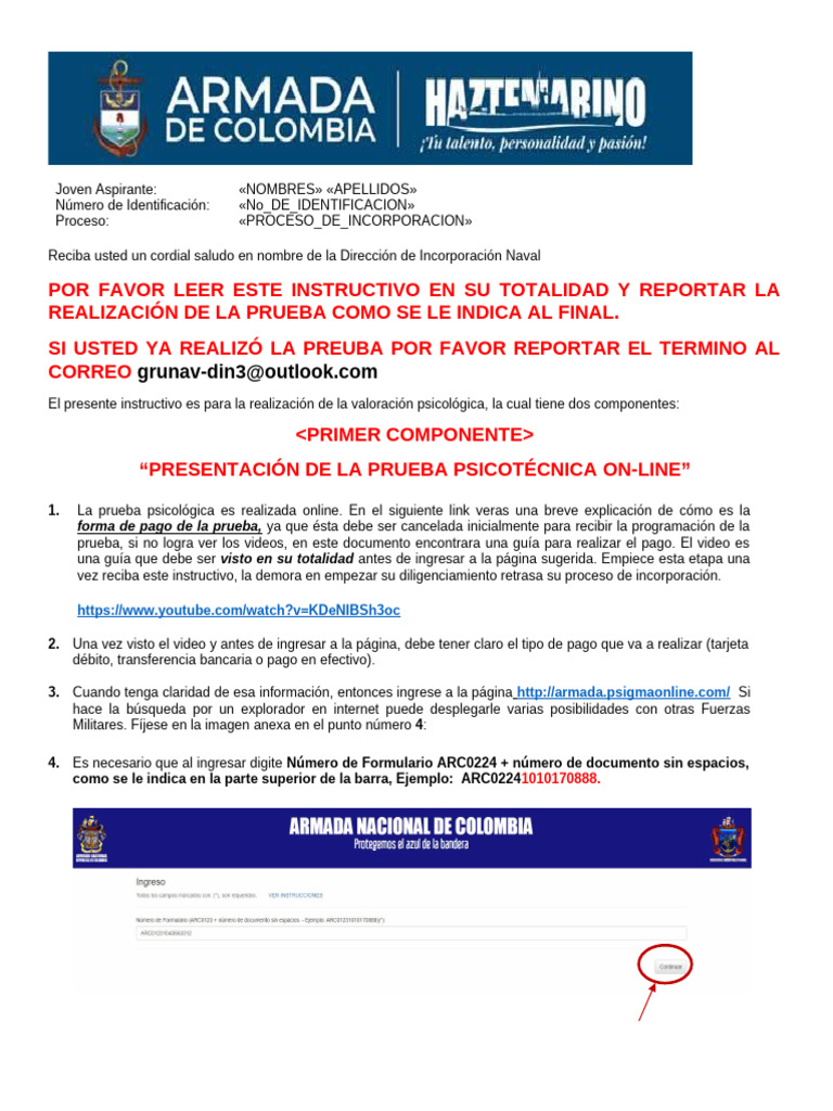 1.1 Carta Instructivo Prueba Psigma | PDF | Tarjeta de crédito | Tarjeta de débito