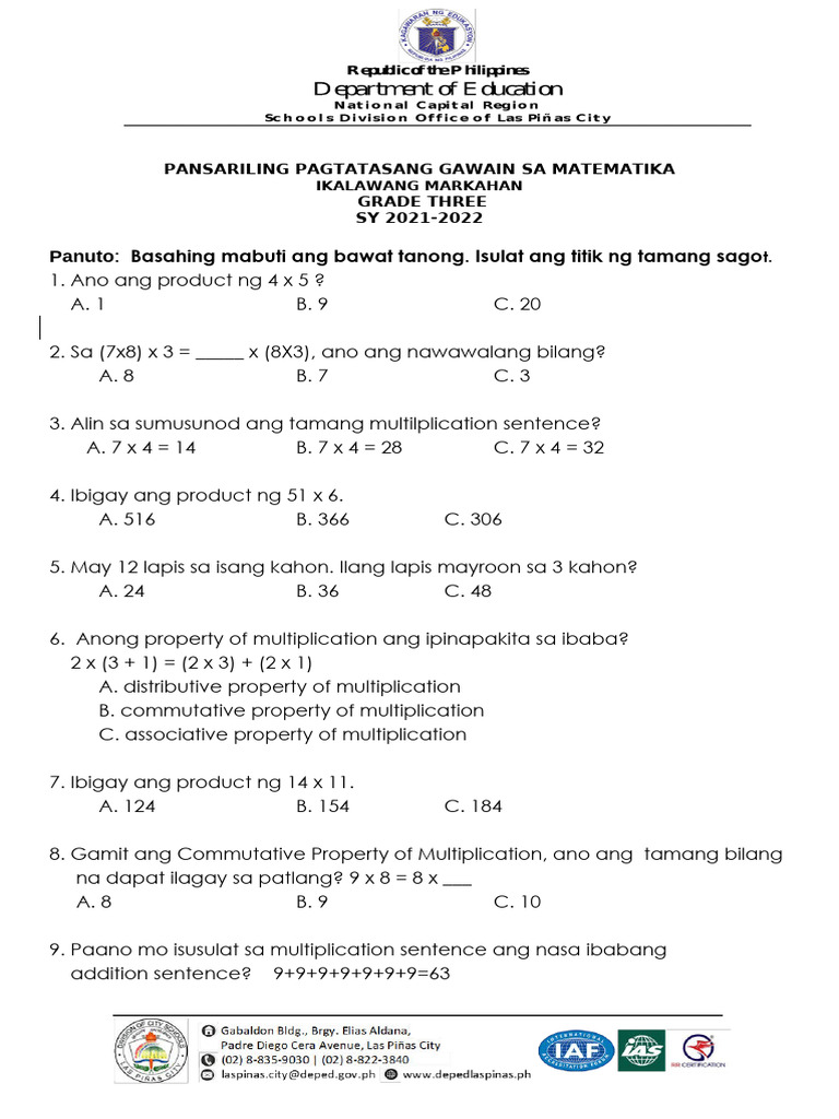 Q2-LAS-MATH3 | PDF