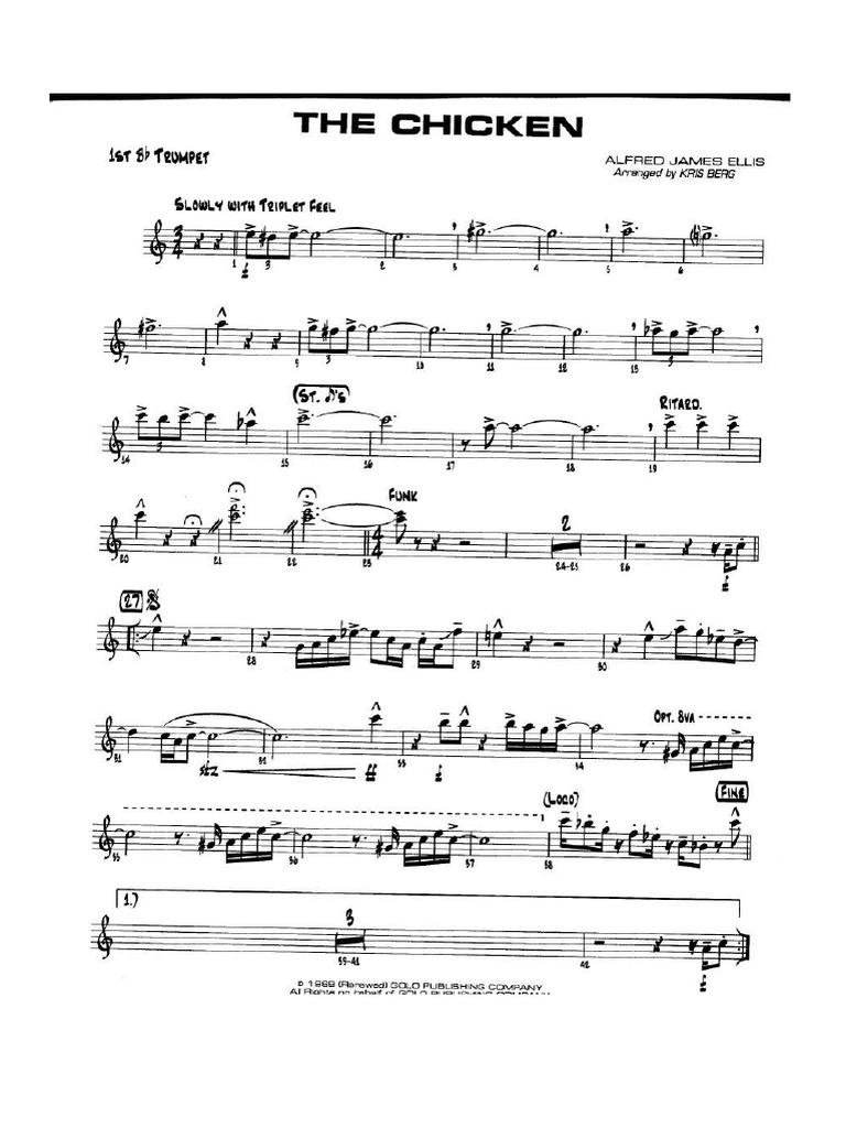 The Chicken Big Band Trumpet 1 | PDF