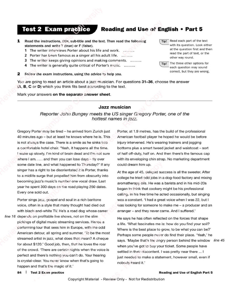 FCE Trainer 2 - Reading Test 2 | PDF